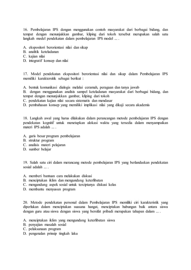 6. soal up mapel ips mei 2019 | PDF