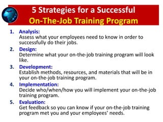 Strategi Merancang Program Ojt Yang Efektif Materi Training Pptx