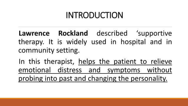 Supportive psychotherapy, family and marital therapy | PPTX