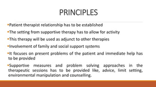 Supportive psychotherapy, family and marital therapy | PPTX