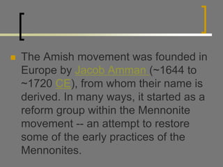Amish powerpoint - THOP | PPT