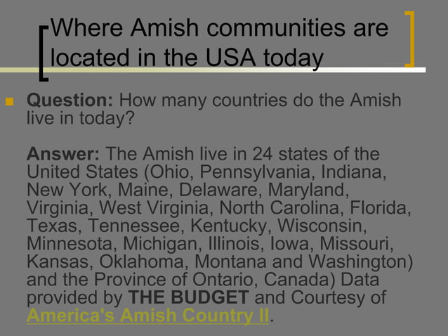 Amish powerpoint - THOP | PPT