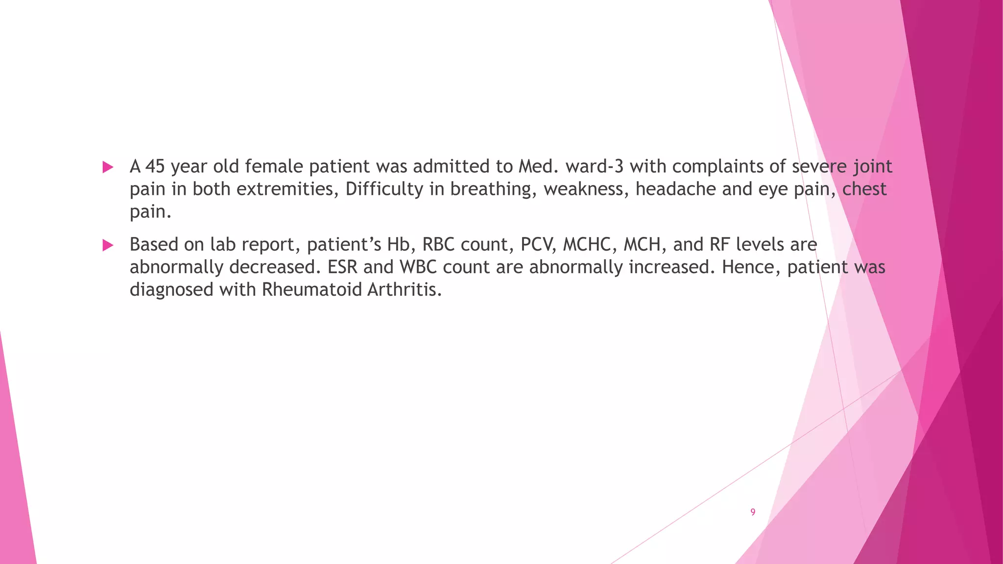 6. a case study on rheumatoid arthritis | PDF