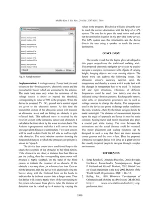 Design and Implementation of Ultrasonic Navigator for Visually Impaired ...
