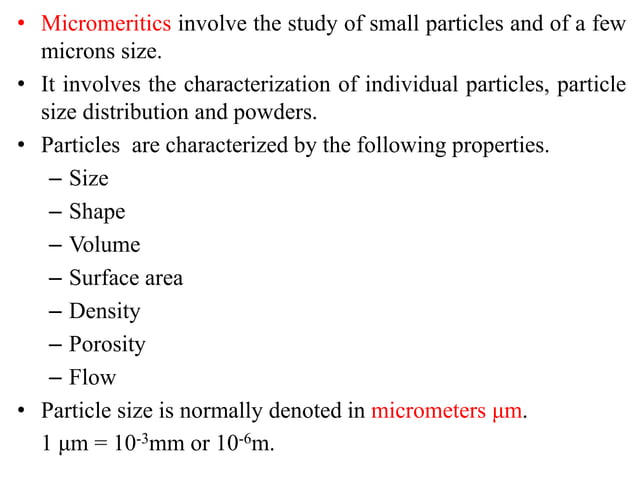 Micromeritics 1 - Physical Pharmacy | PPT