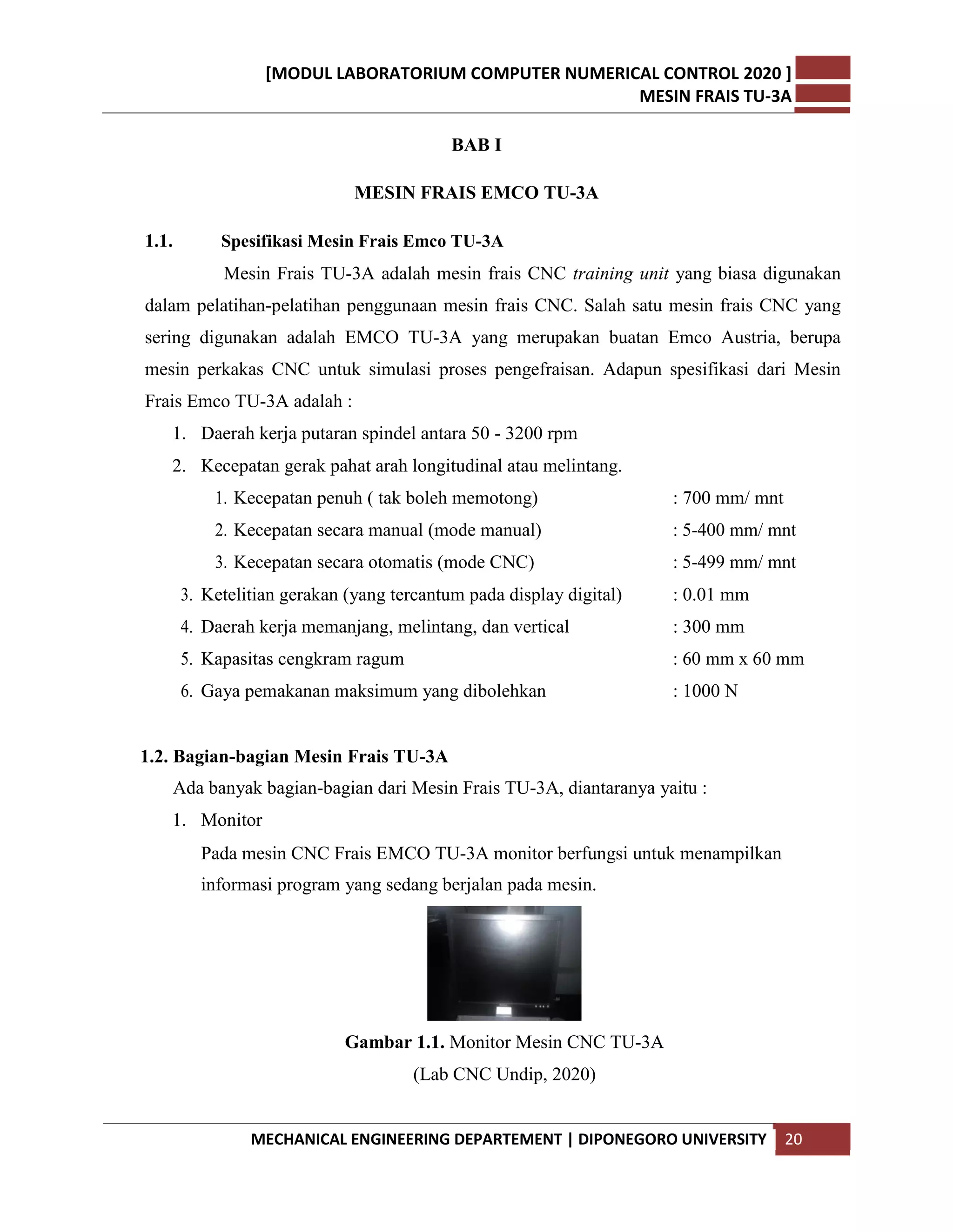 Modul Praktikum Pada Mesin CNC TU 3A 2020 | PDF