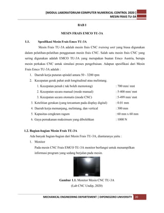 Modul Praktikum Pada Mesin CNC TU 3A 2020 | PDF