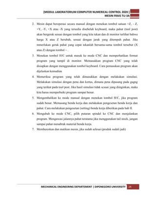 Modul Praktikum Pada Mesin CNC TU 3A 2020 | PDF