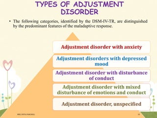 REACTION TO STRESS DISORDER AND ADJUSTMENT DISORDERS | PPTX