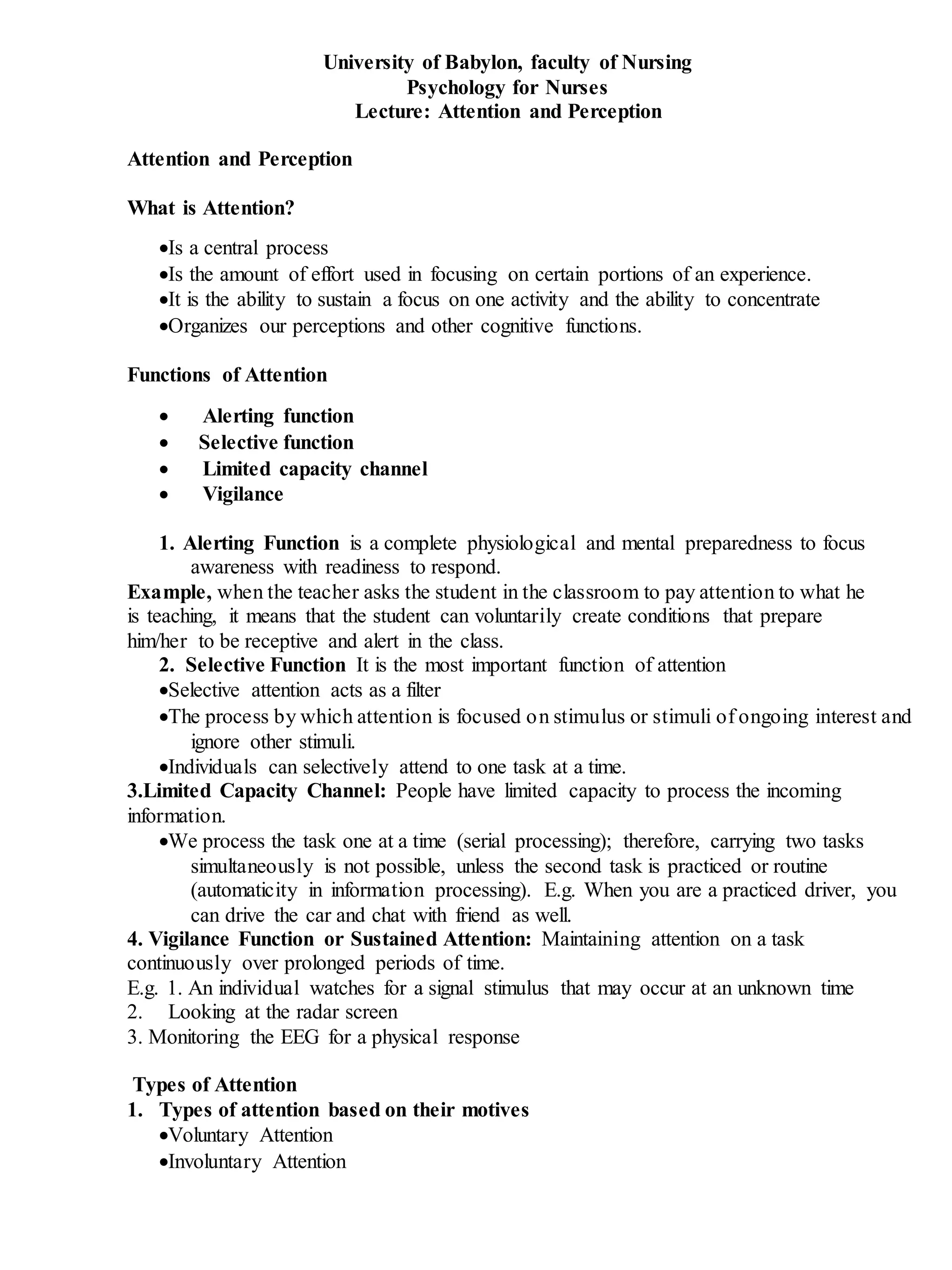 attention and perception | DOC | Parenting Babies and Toddlers | Parenting