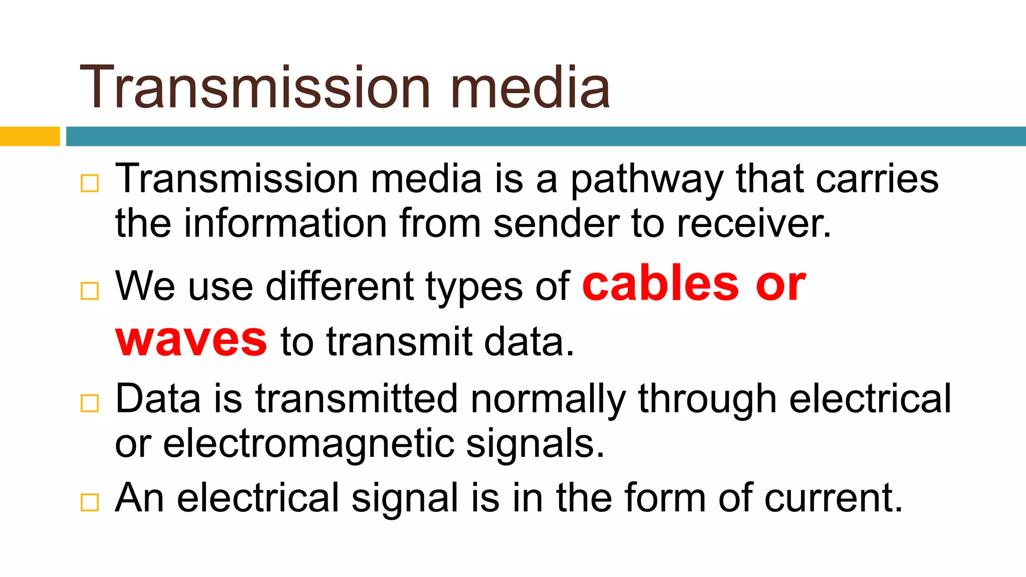 SYBSC IT COMPUTER NETWORKS UNIT II Transmission Media | PPTX