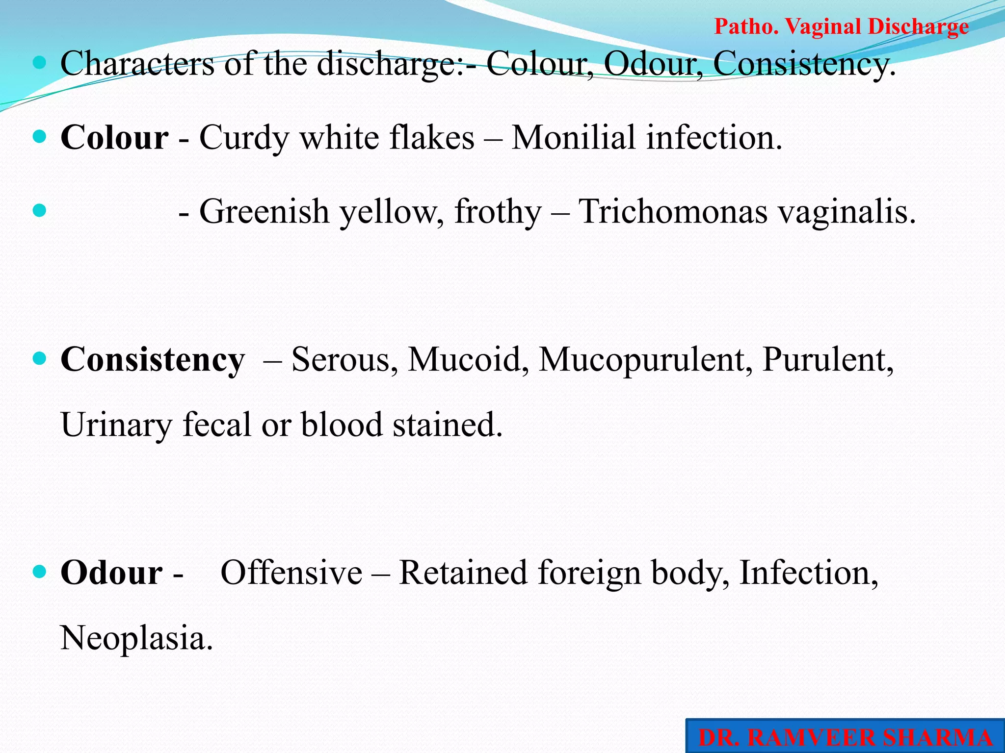 Vaginal Discharge, Pathological Leucorrhoea, Vaginal defense mechanism ...