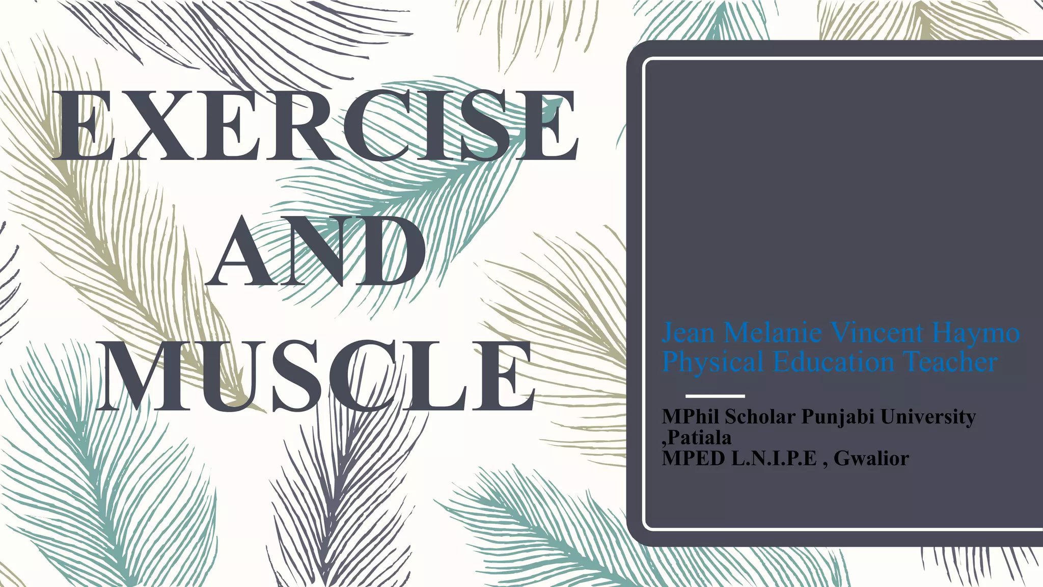 Exercise and Muscle | PPT