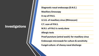 Rhinosinusitis: clinical features and diagnosis kk | PPTX