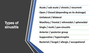 Rhinosinusitis: clinical features and diagnosis kk | PPTX