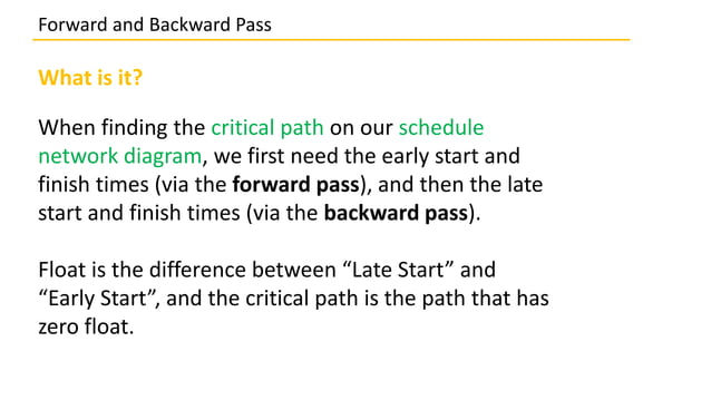 6.5 The Forward and Backward Pass (Critical Path) | PPTX