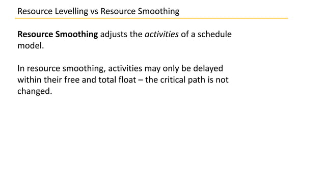6.5 Resource Leveling and Resource Smoothing | PPTX