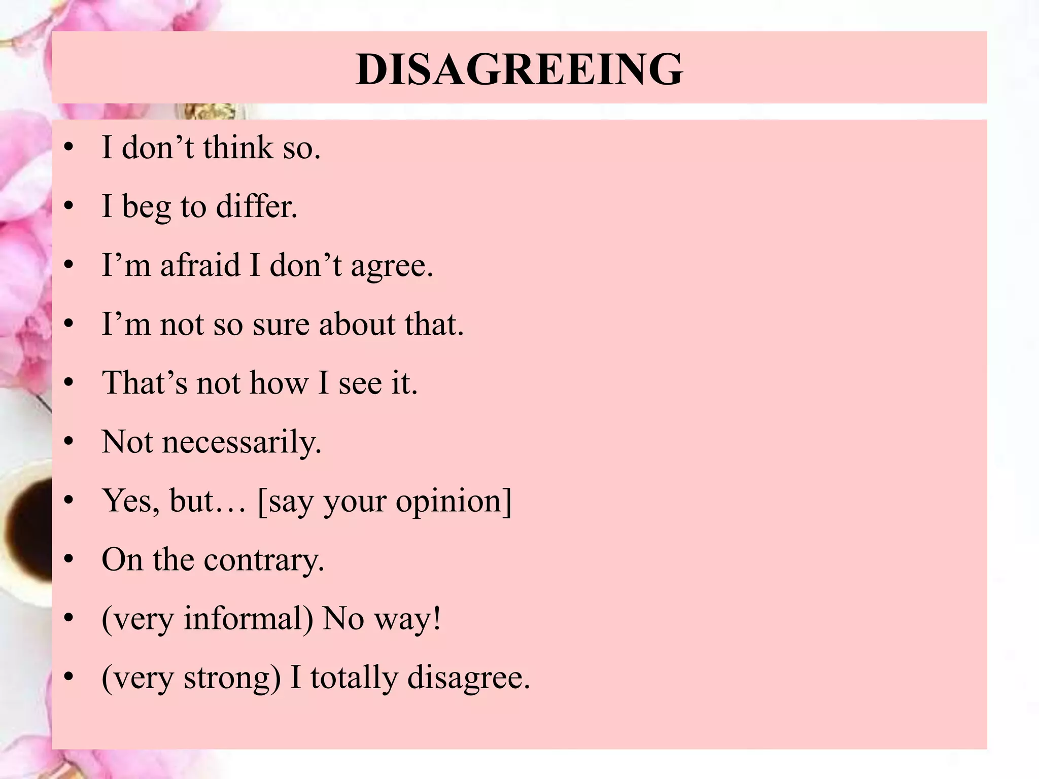 LANGUAGE FUNCTION: AGREEING AND DISAGREEING | PPT