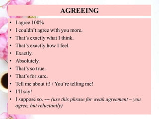 LANGUAGE FUNCTION: AGREEING AND DISAGREEING | PPT