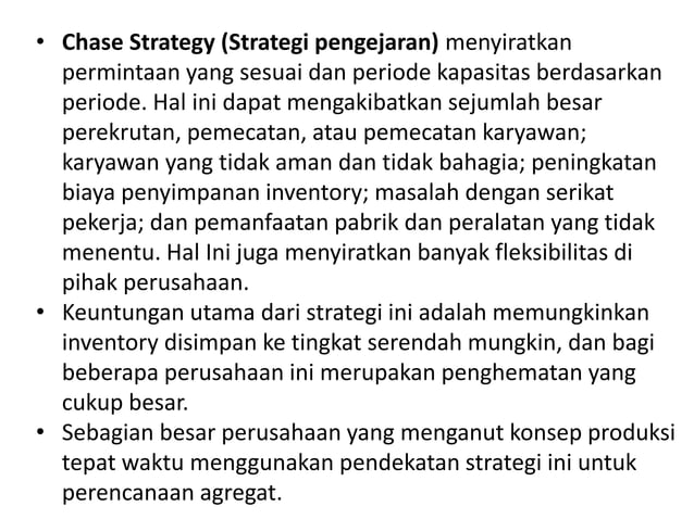 Production Strategy: Level & Chase Strategy _ Materi Training PPIC | PPTX