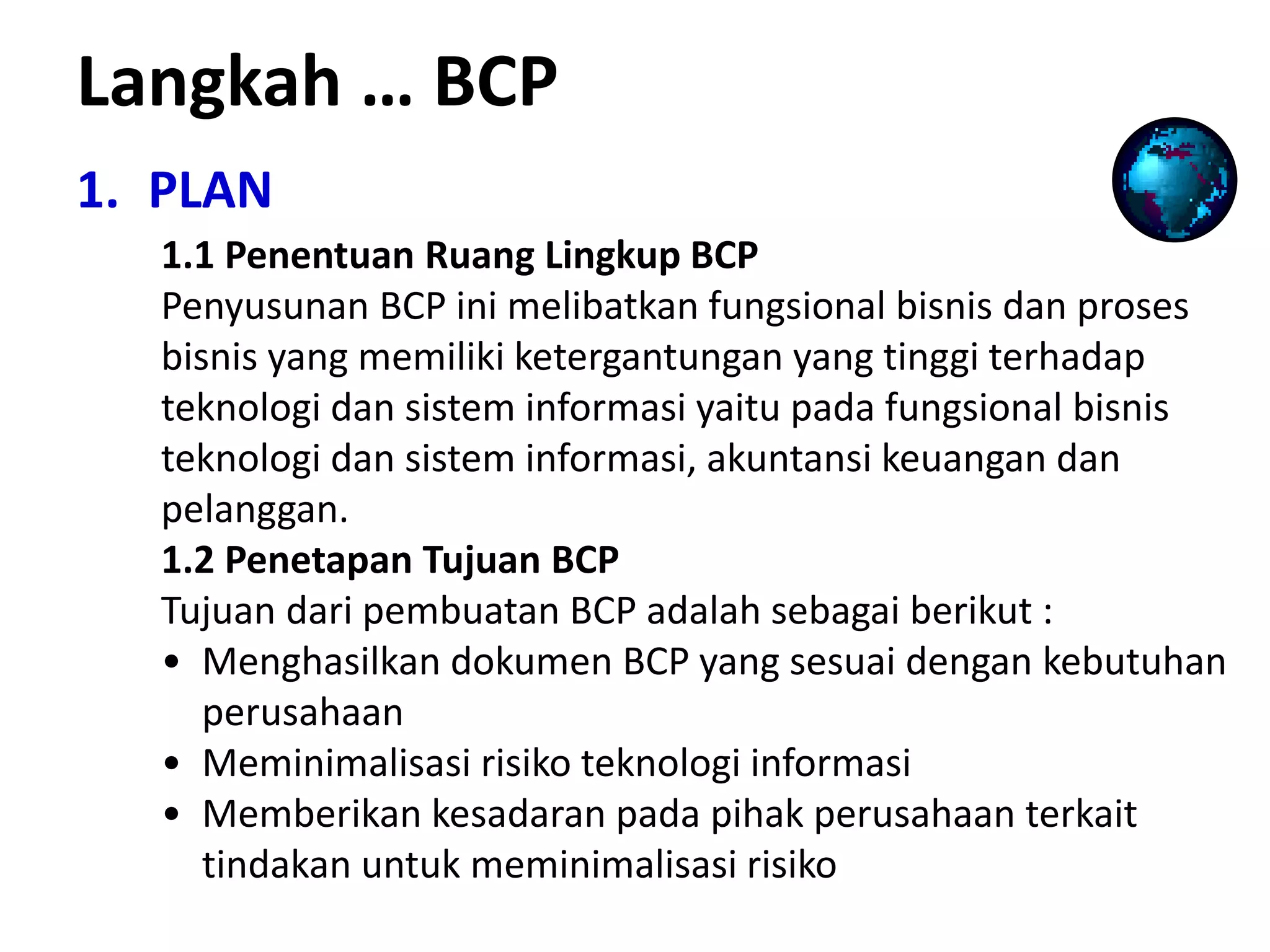Penentuan, Perencanaan dan Penyusunan BCP _ Materi Training BCMS (with ISO 22301) | PPTX