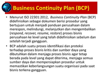 Penentuan, Perencanaan dan Penyusunan BCP _ Materi Training BCMS (with ...