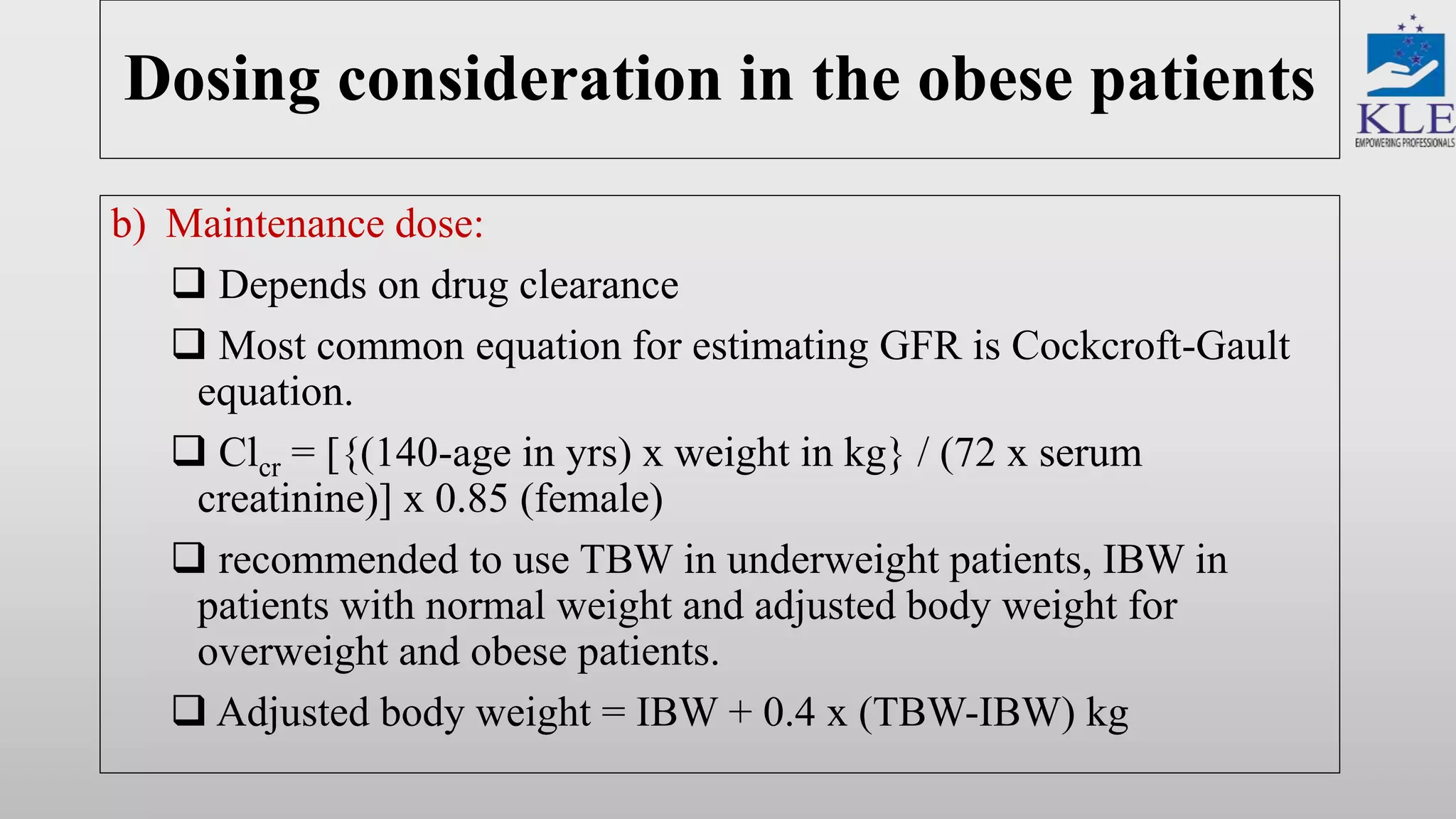 Dosing in obese patient | PPTX