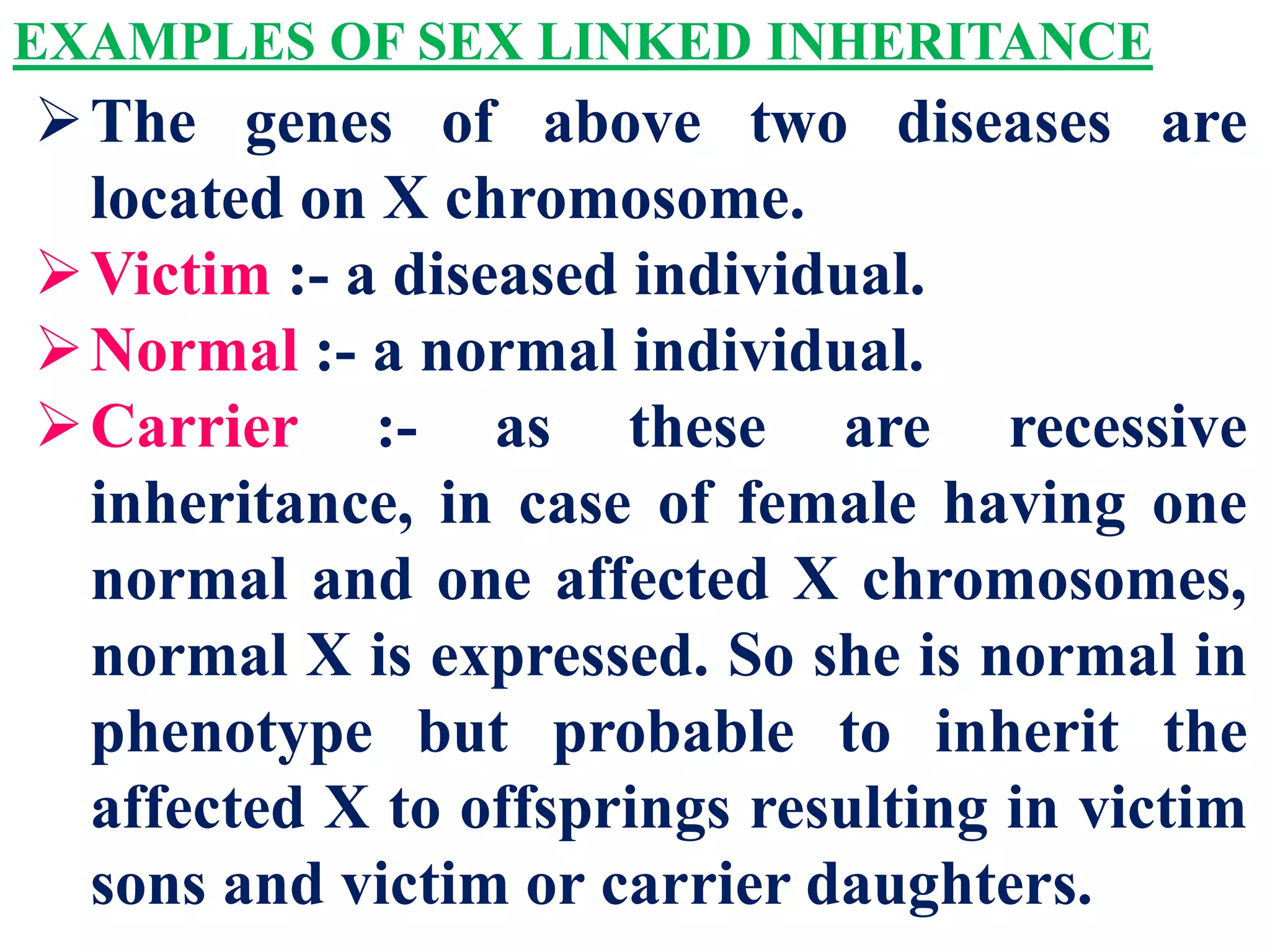 Sex Linked Inheritance in Man | PDF