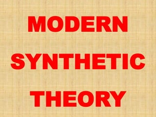 Modern Synthetic Theory | PDF