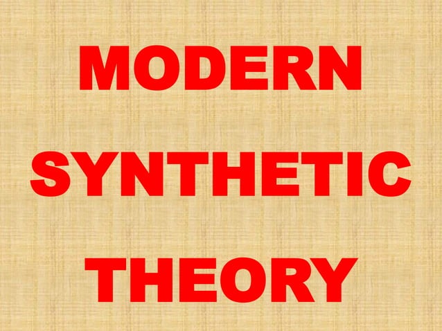 Modern Synthetic Theory | PDF | Genetics | Science
