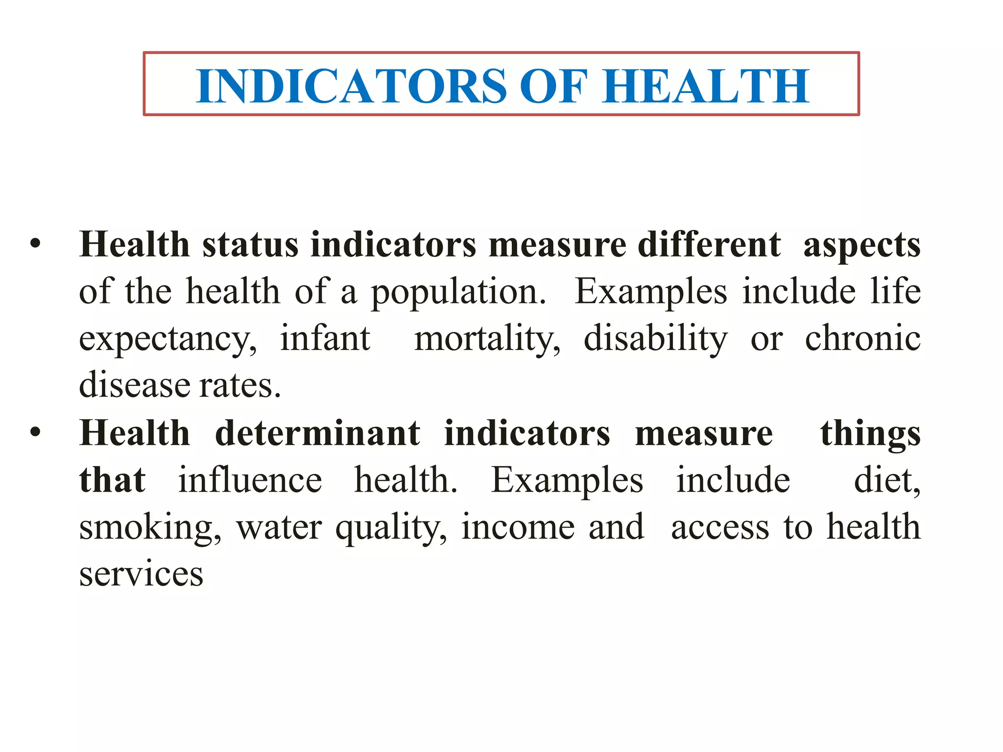 Indicators of Health | PPTX