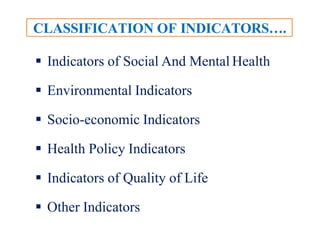 Indicators of Health | PPTX