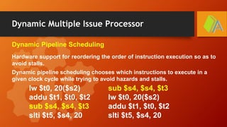 Instruction Level Parallelism | Static Multiple Issue & Dynamic Multiple Issue Processors | PPTX