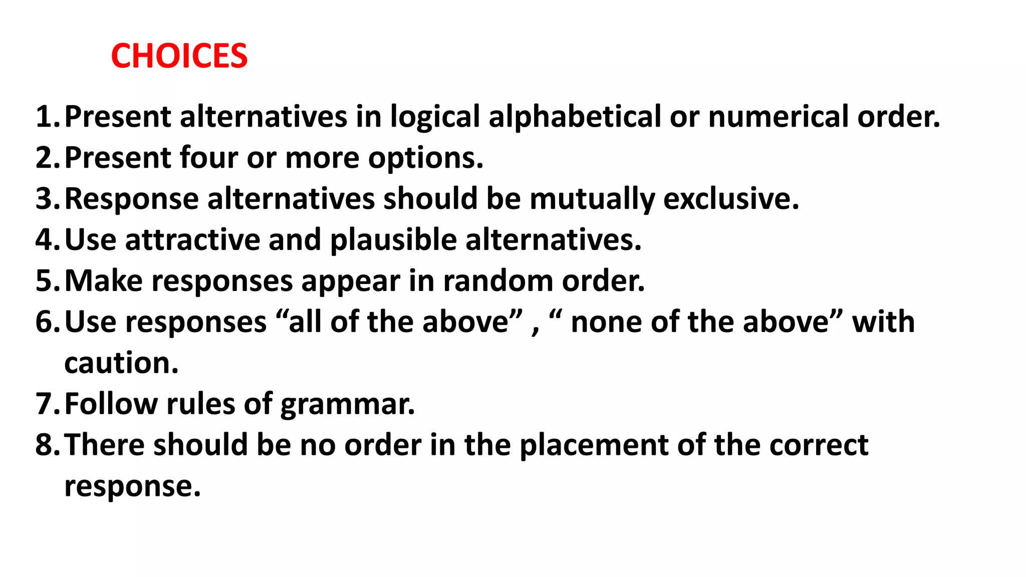 6. types of test items | PPTX