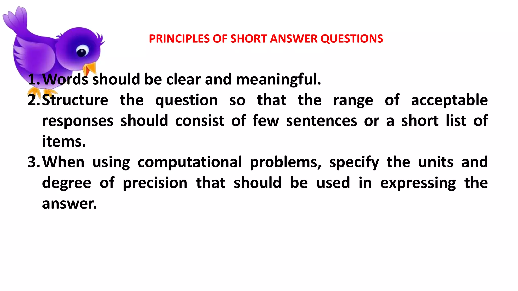 6. types of test items | PPTX
