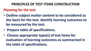 6. types of test items | PPTX