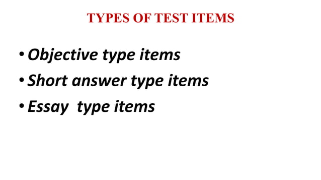 6. types of test items | PPTX