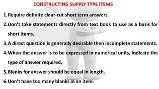6. types of test items | PPTX