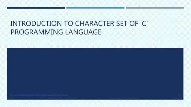 Character set in C | PPTX