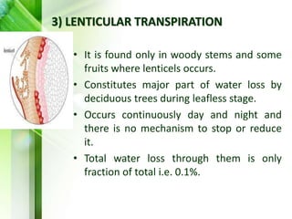 Transpiration and factors affecting transpiration | PPT