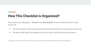 Research Paper Writing 101: Checklist | PDF