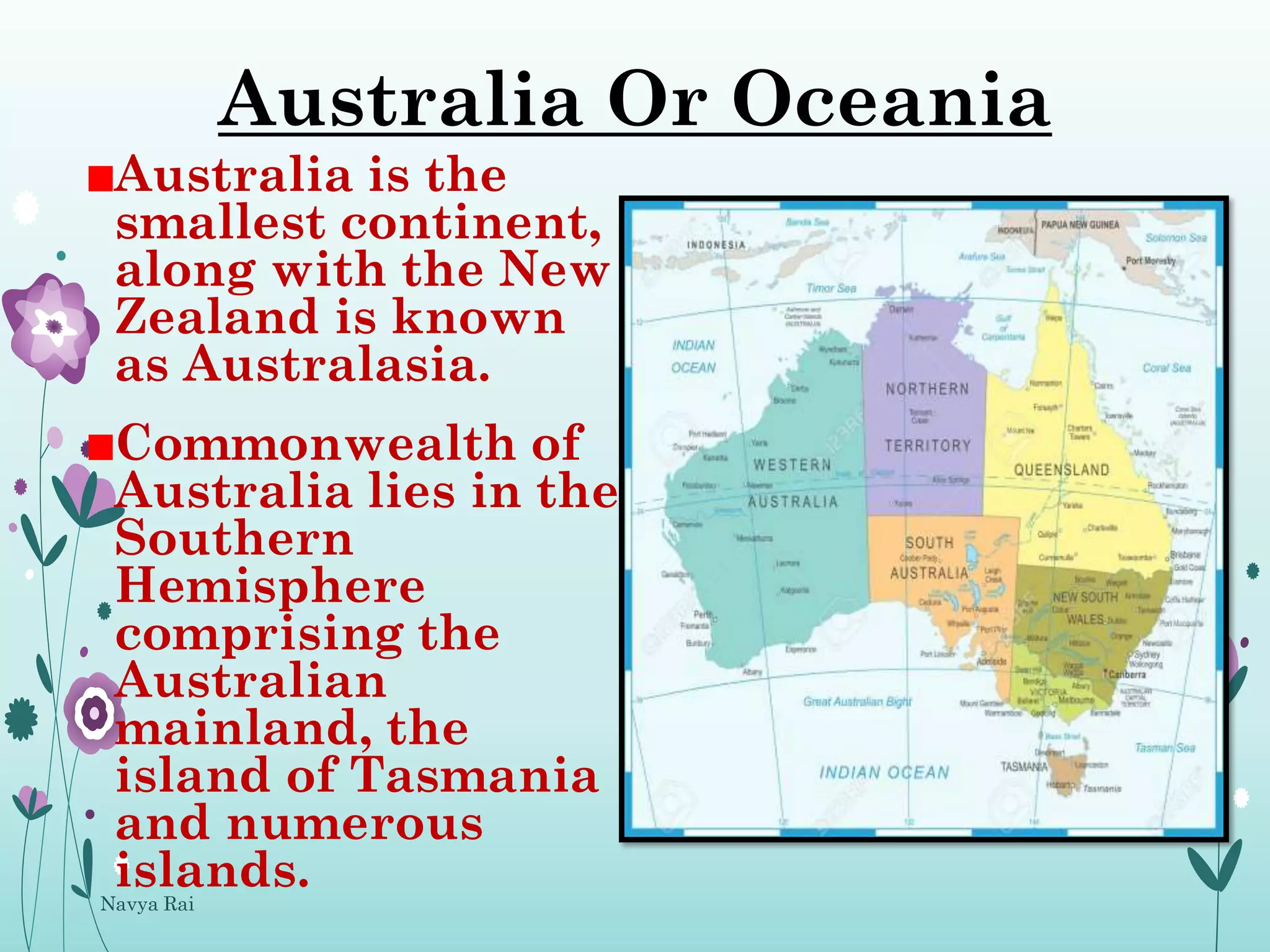 Grade - 6 Geography Ch.6. continents and oceans | PDF