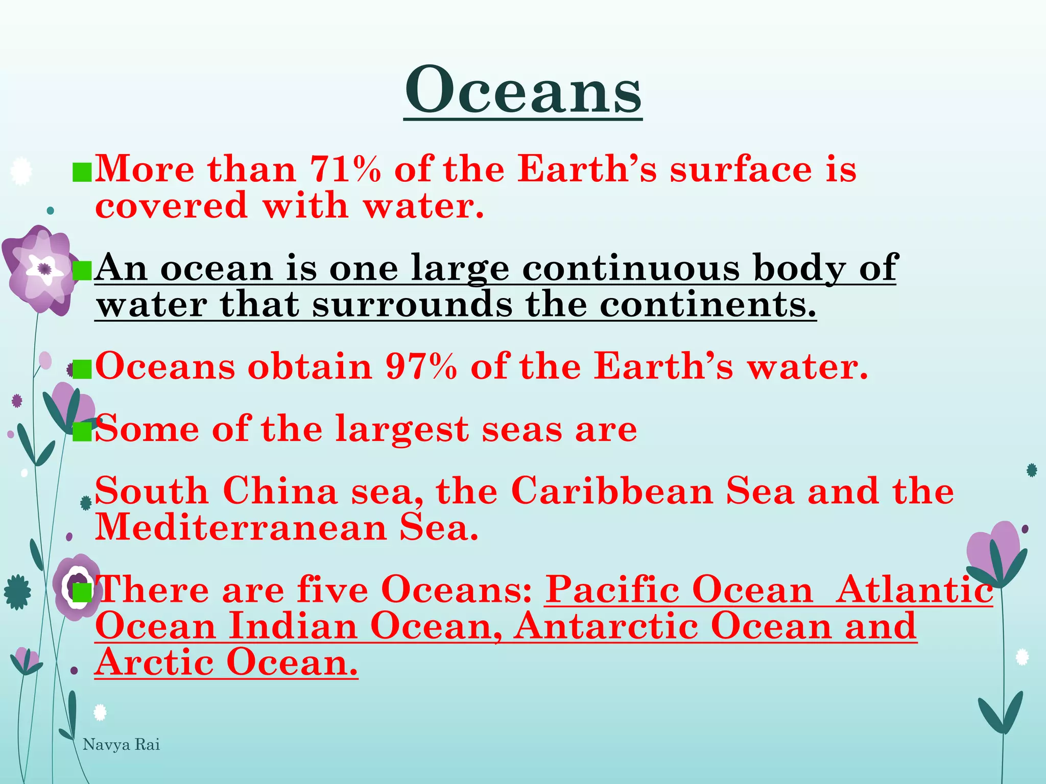 Grade - 6 Geography Ch.6. continents and oceans | PDF