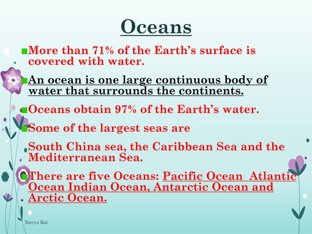 Grade - 6 Geography Ch.6. continents and oceans | PDF