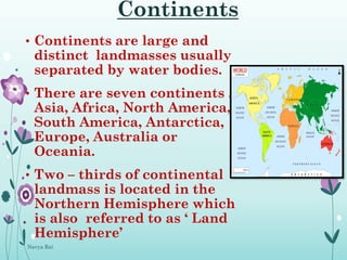Grade - 6 Geography Ch.6. continents and oceans | PDF