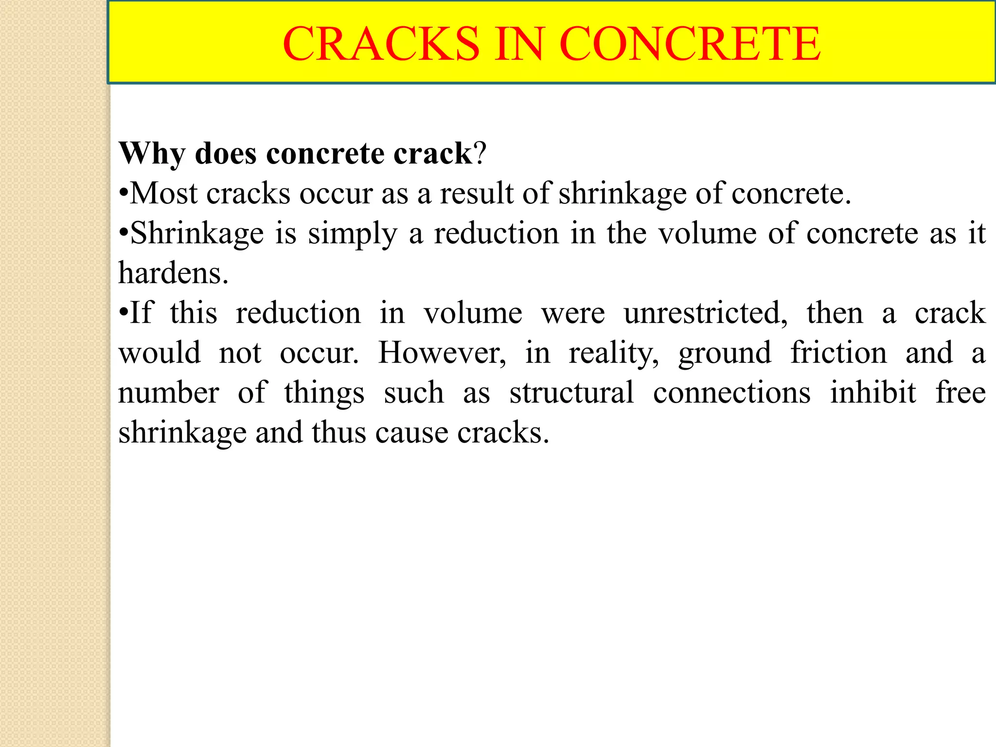 Cracks in Concrete Structure RRS | PPTX