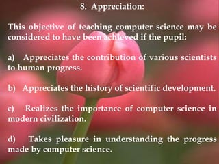 Aims and objectives of teaching computer science | PPSX