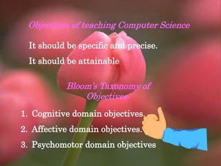 Aims and objectives of teaching computer science | PPSX