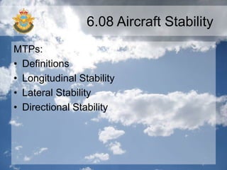 aircraft static and dynamic stability,longitudinal and lateral | PPT ...