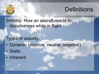 aircraft static and dynamic stability,longitudinal and lateral | PPT